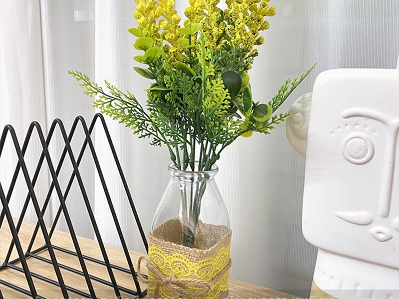 Chai thủy tinh bố ren trụ vuông cao 16cm [5 màu chọn - Kèm nút] CHAILO ...