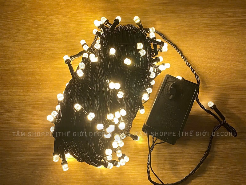 Dây đèn Led Q8 - Lục giác dây đen dài 30-50m [Loại tốt - Chỉnh nhấp ...