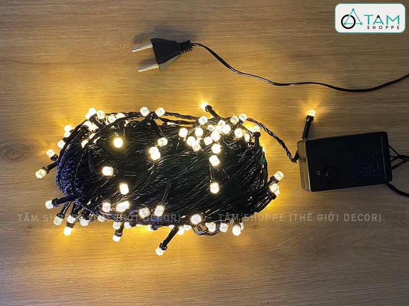 Dây đèn Led Q8 - Lục giác dây đen dài 30-50m [Loại tốt - Chỉnh nhấp ...