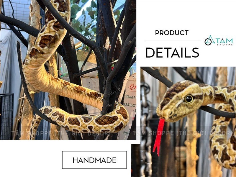 Con rắn lớn trang trí dài 190cm (con trăn) nhồi bông TCV-RAN-03