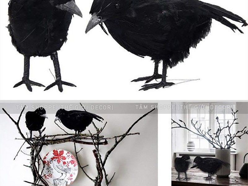 Mô hình con quạ đen giả trang trí TCV-QUA-01