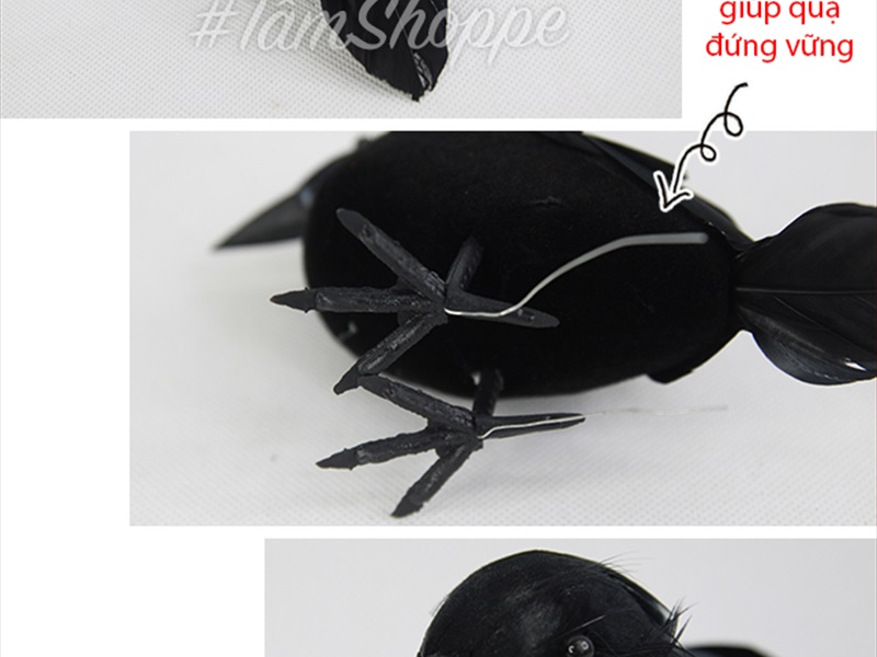 Mô hình con quạ đen giả trang trí TCV-QUA-01