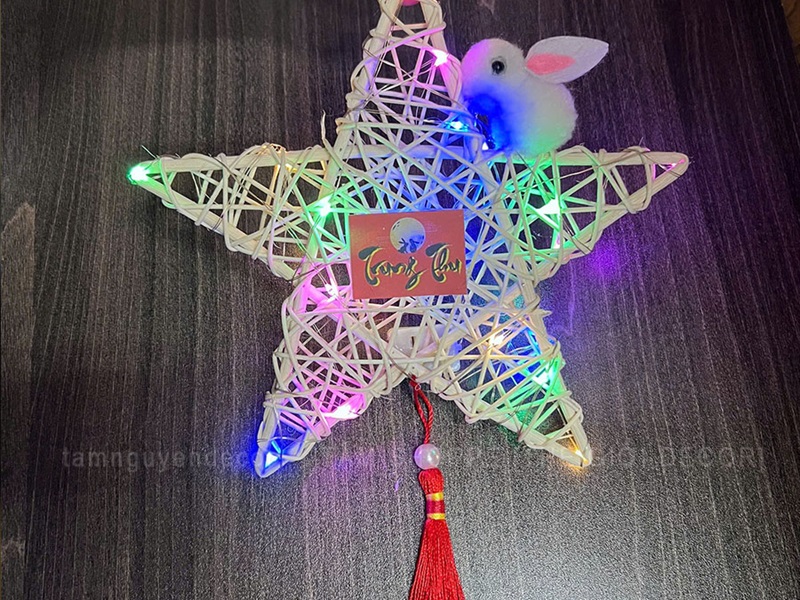 Lồng đèn mây tre con thỏ - đầu lân có đèn Led [Đủ màu - đủ kiểu] LDEN ...