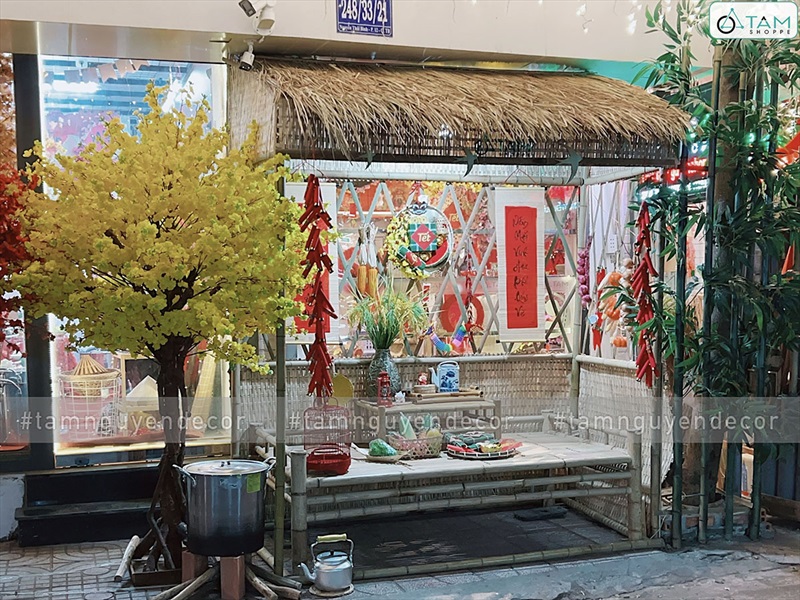 Tấm bồ tre làm vách nhà tranh, tường backdrop Tết [Rộng 90cm - Cuộn 3m7 ...