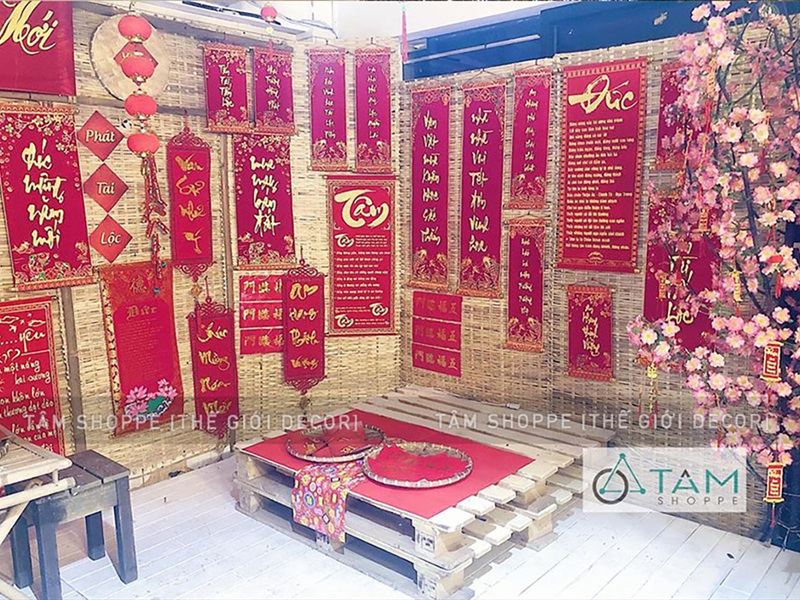 Tấm bồ tre làm vách nhà tranh, tường backdrop Tết [Rộng 90cm - Cuộn 3m7 ...