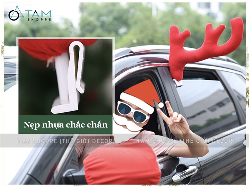 Set sừng tuần lộc gắn xe ô tô [02 sừng + 01 mũi] DOCHOIOTO-02