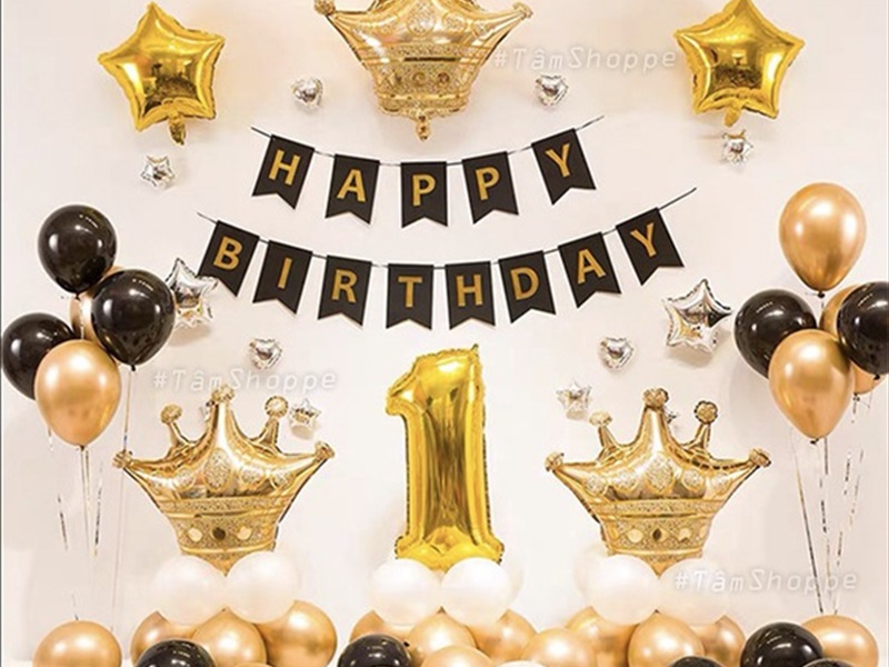 Bong bóng kiếng vương miệng vàng Gold 70cm BBK-VM-01