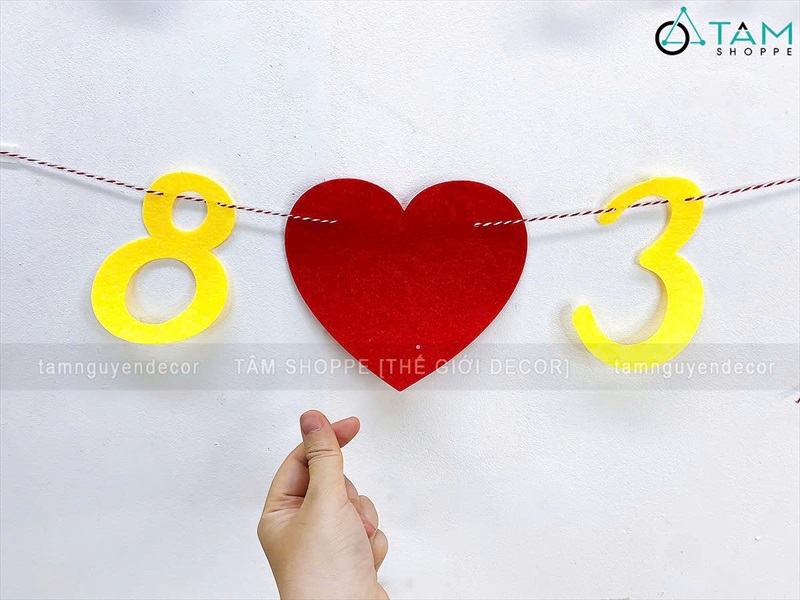 Dây banner chữ Happy Women's day 8/3 - 20/10 [Vải nỉ - Kèm dây] BANER ...