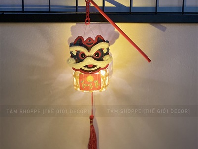 Lồng đèn mây tre con thỏ - đầu lân có đèn Led [Đủ màu - đủ kiểu] LDEN ...