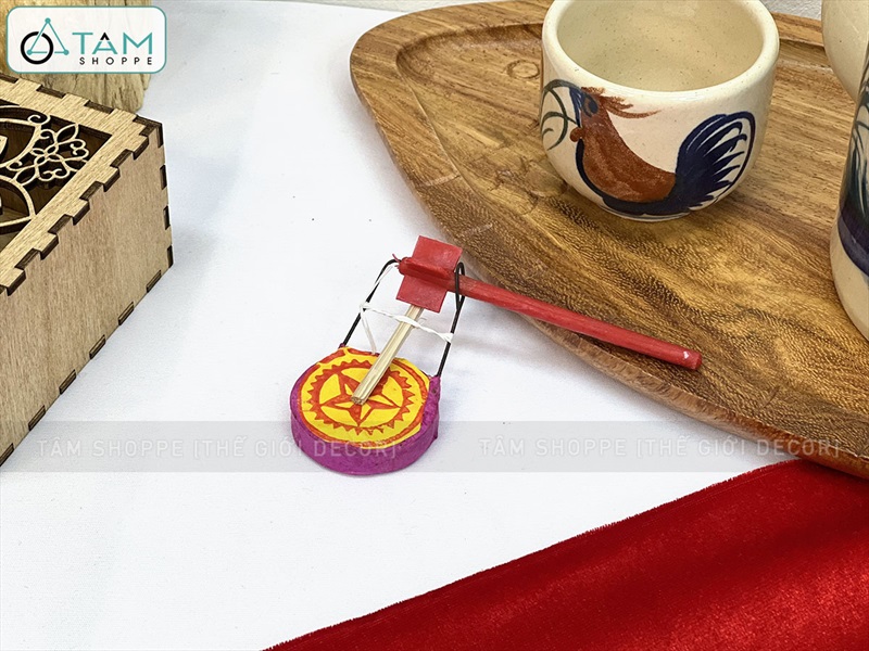 Trống quay mini cầm tay phát âm thanh giòn giã [Trống bỏi - Dân gian ...