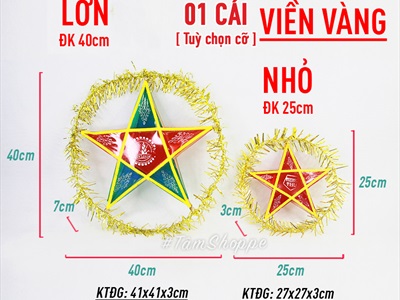 Lồng đèn ông sao truyền thống cỡ nhỏ & trung 25-40cm LDEN-KIENG-01