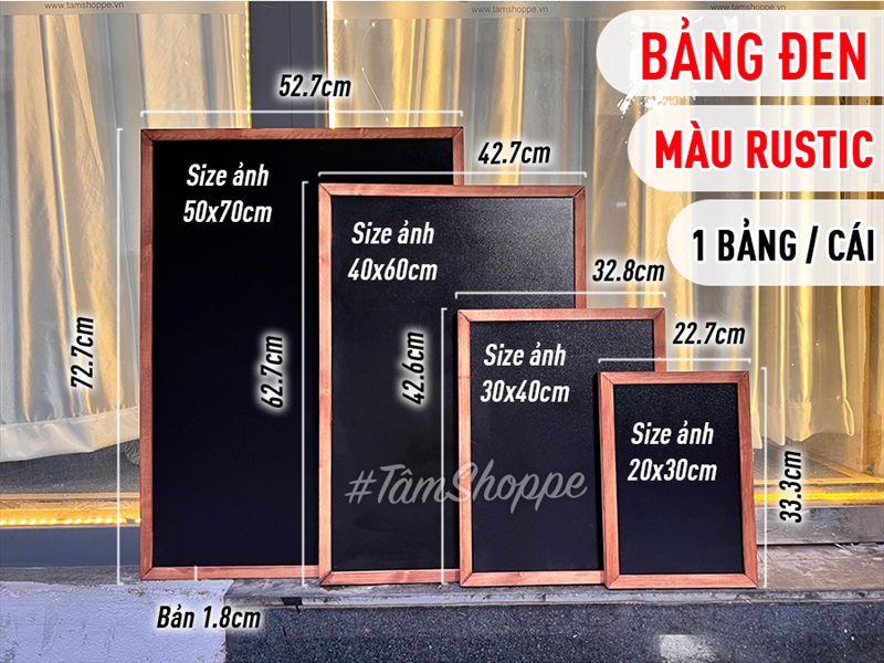 Bảng đen viết phấn Menu nhiều cỡ và giá đỡ tiện lợi [Lẻ từng món/Combo ...