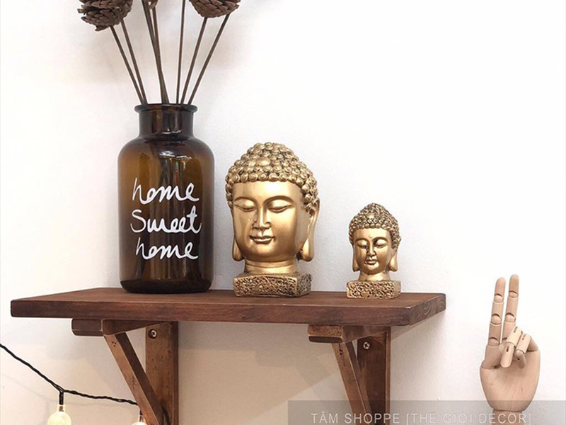 Kệ gỗ treo tường ê ke gỗ vuông góc đơn giản KETUONG-01