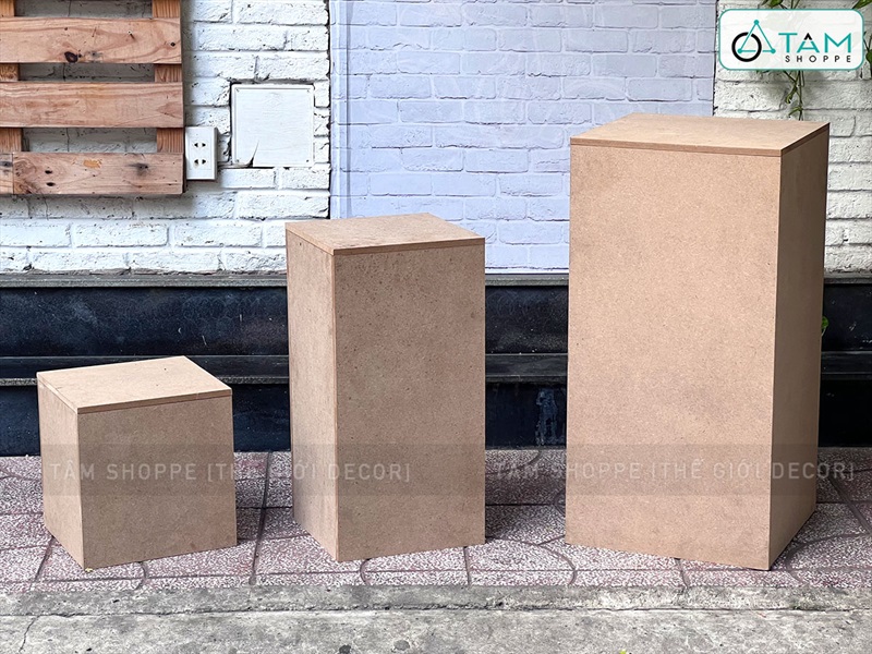 Bục gỗ vuông làm đôn decor trang trí chụp hình [Bục thô - Chắc chắn ...