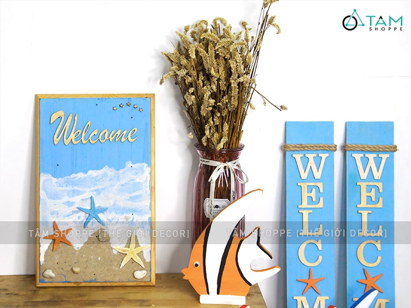 Bảng welcome bãi cát sóng biển 3 sao BTC-WEL-04