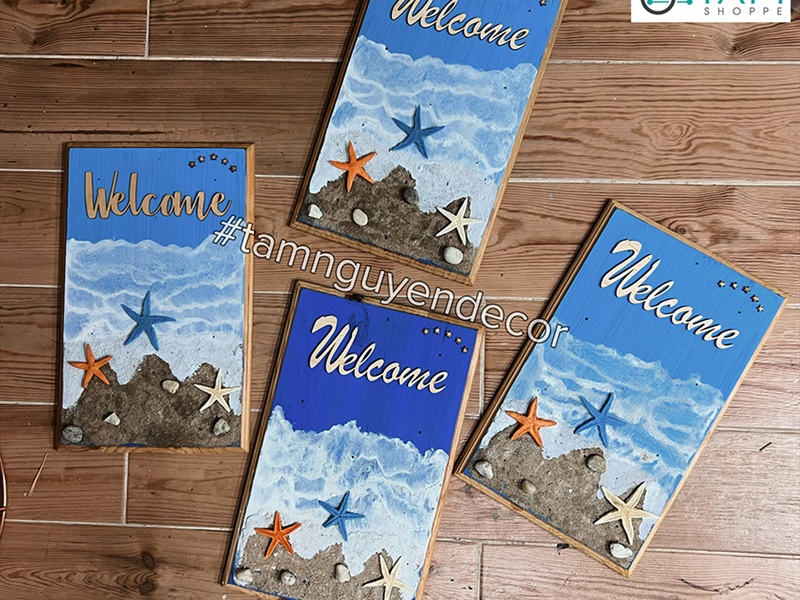 Bảng welcome bãi cát sóng biển 3 sao BTC-WEL-04