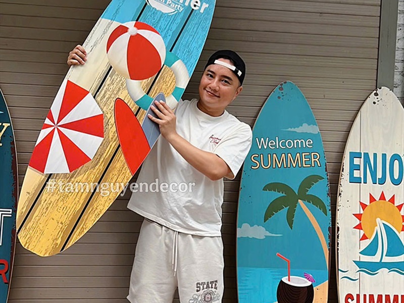 Ván lướt sóng decor SUMMER 2025 cao 150cm [Gỗ dày - chuẩn đẹp] VLS-10
