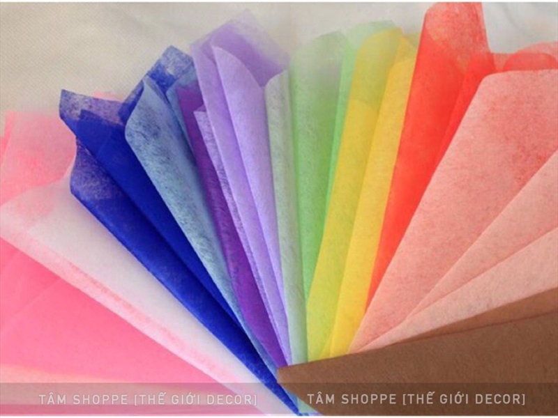 Cuộn giấy lụa mỏng gói hoa gói quà làm handmade [bản 50cm dài 14m ...