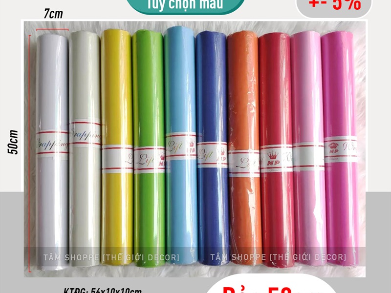 Cuộn giấy lụa mỏng gói hoa gói quà làm handmade [bản 50cm dài 14m ...